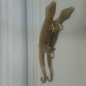 Art | Vintage Metal Brass Silver Toned Lizard Statue | Poshmark